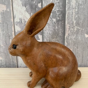 Hand Carved Wooden Rabbit, Fair Trade, Rabbit Sculpture, Gifts for Her ...
