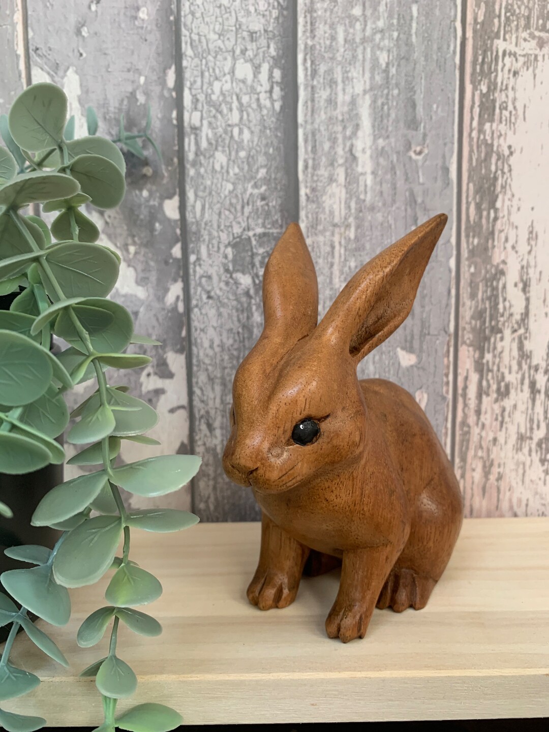 Hand Carved Wooden Rabbit, Fair Trade, Rabbit Sculpture, Gifts for Her ...