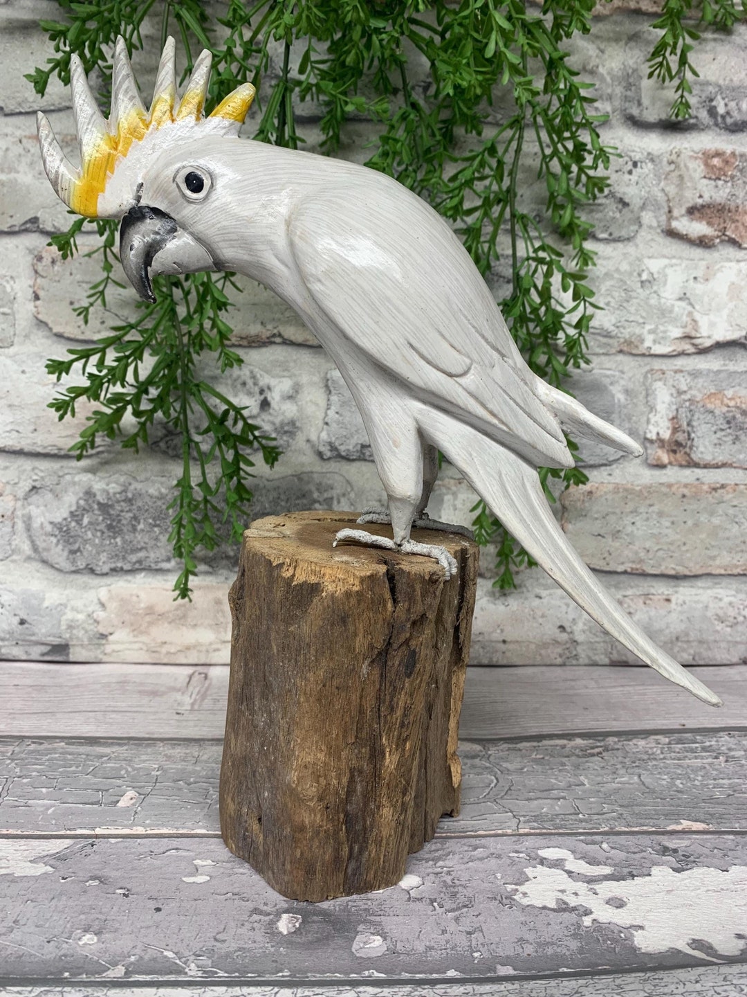 Hand Carved Cockatoo, Parrot Bird Art, Gifts for Bird Lovers ...