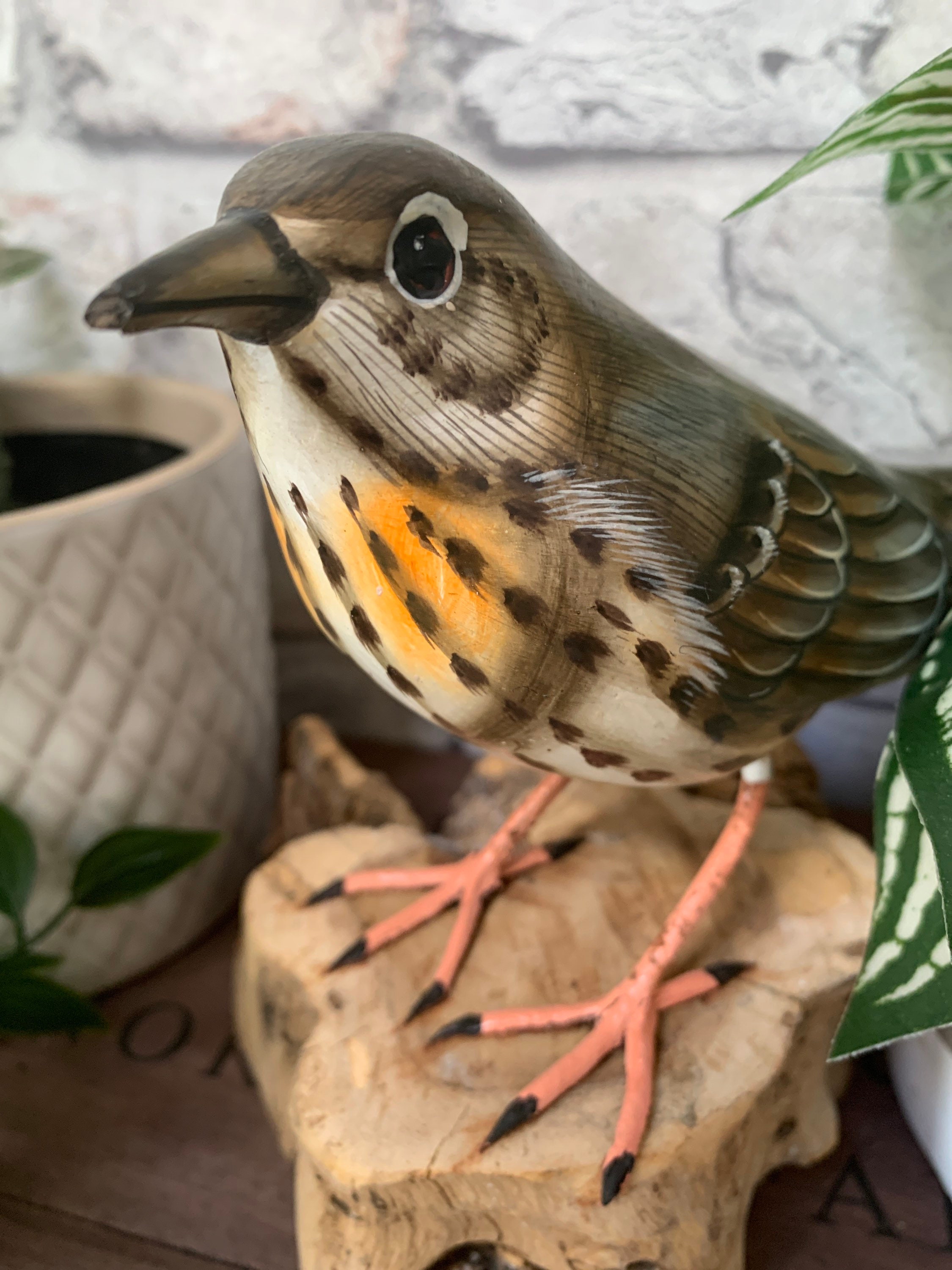 Mistle Thrush Ornament Hand Carved Wooden Bird Gifts for Bird - Etsy