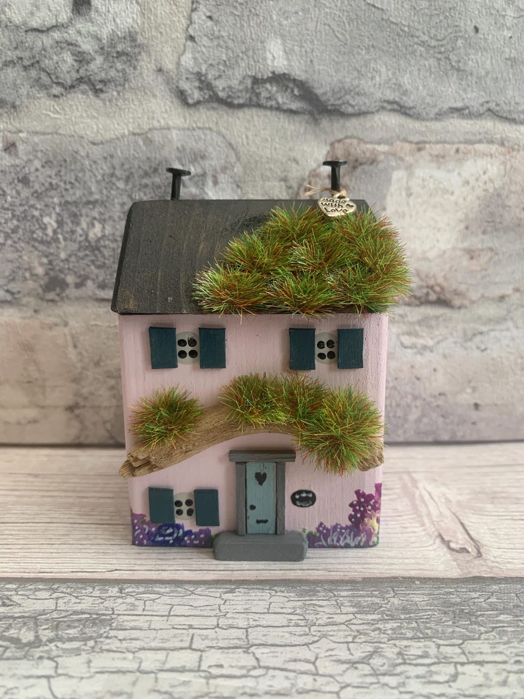 Handmade Moss Cottage House, Recycled Wood and Driftwood Cottage ...