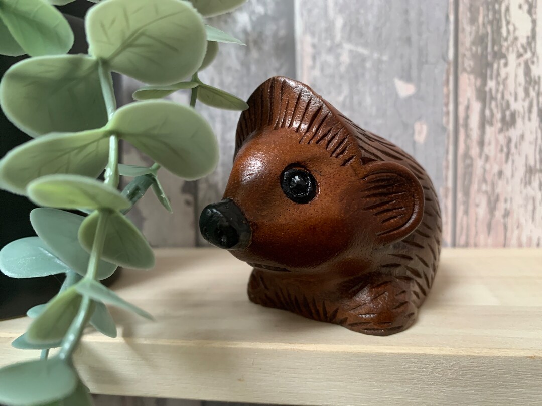 Hand Carved Wooden Hedgehog Sculpture, Fair Trade Vegan Gift - Etsy
