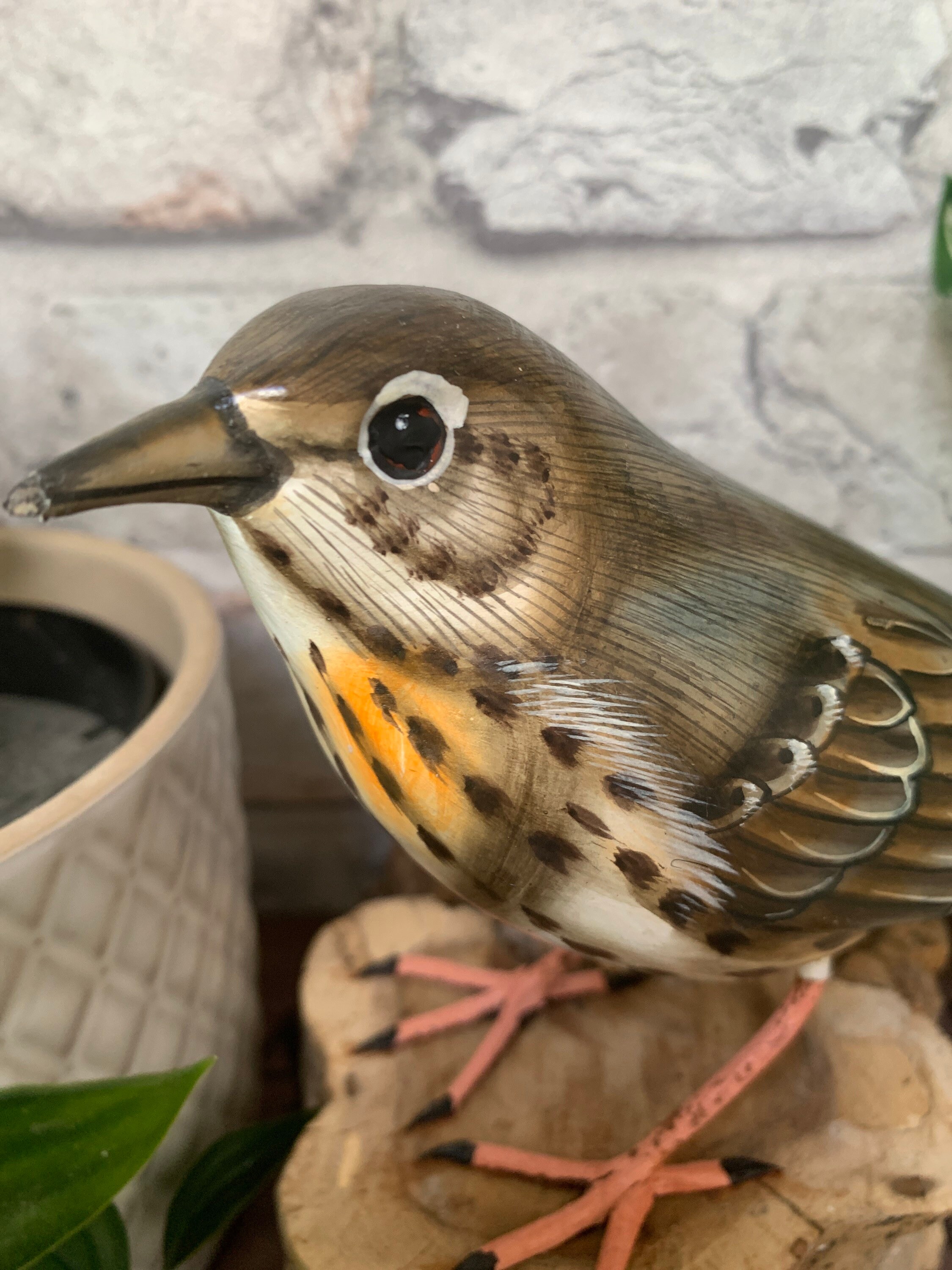 Mistle Thrush Ornament Hand Carved Wooden Bird Gifts for Bird - Etsy