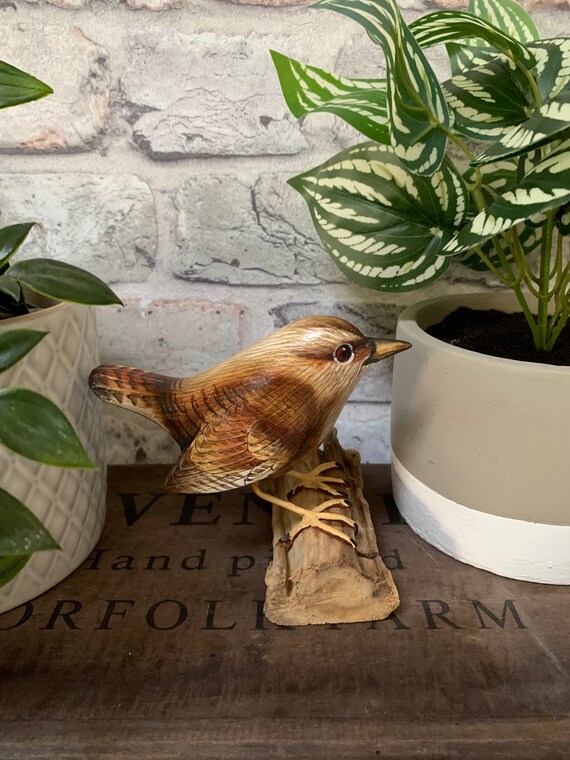Wren Ornament Hand Carved Wooden Bird Gifts for Bird Lovers - Etsy