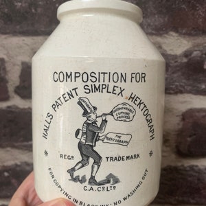 Rare Antique Hall’s Simplex Hektograph Ironstone Ink Pot, English ...