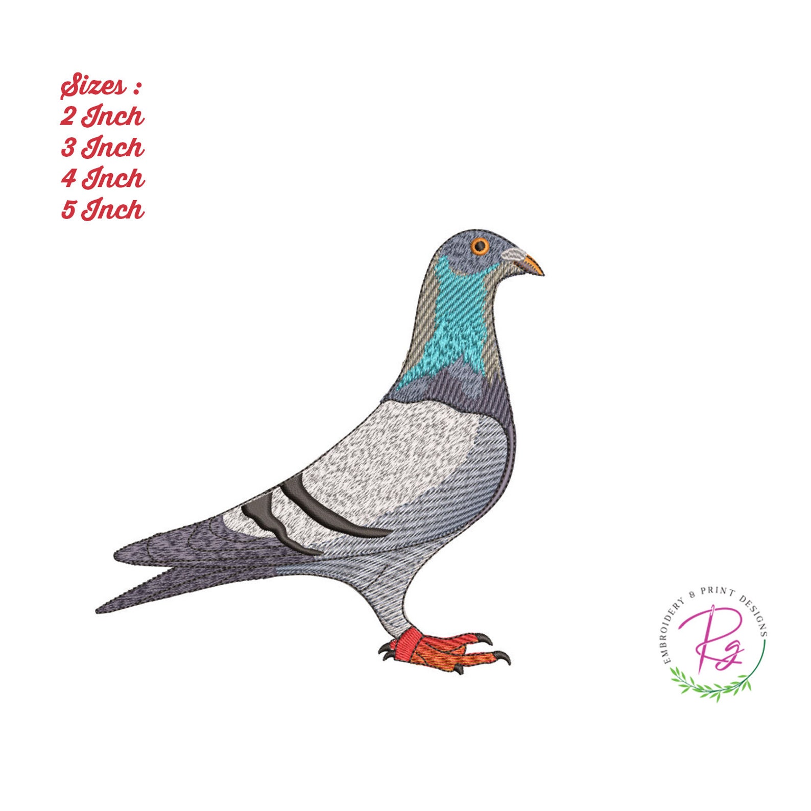Style Pigeon Embroidery Design / Embroidery Design / Bird | Etsy