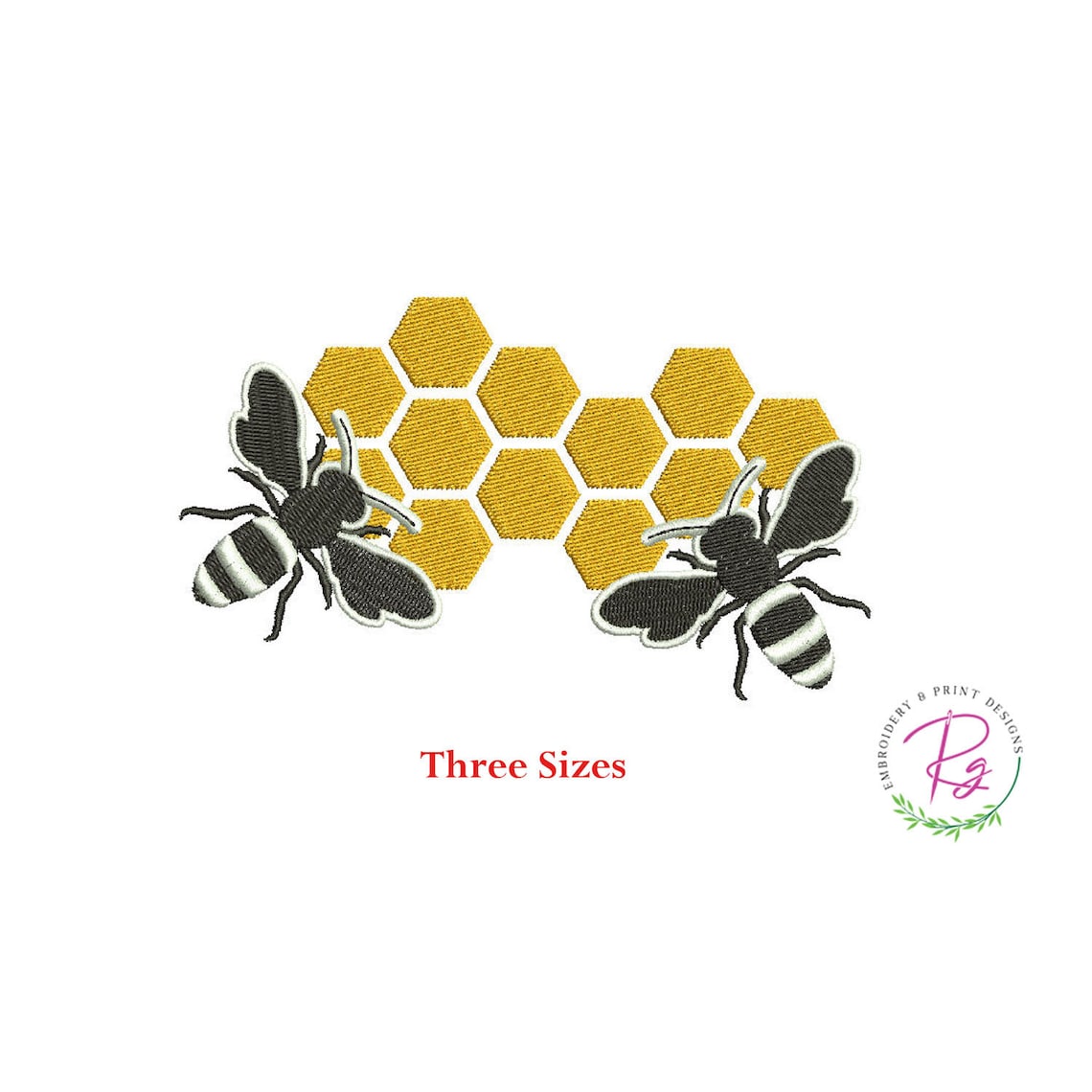 Honeybee With Comb Machine Embroidery Design / Honey Comb / Honeybee ...