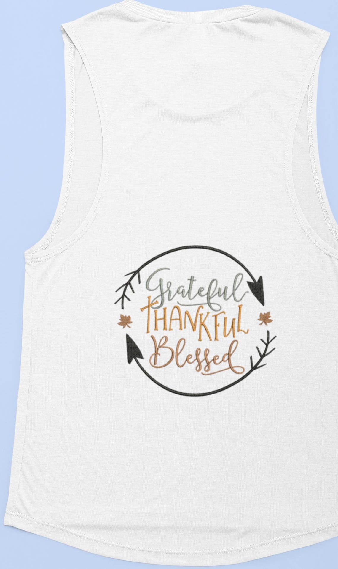 Grateful Thankful Blessed Embroidery Design | Thanksgiving Embroidery ...