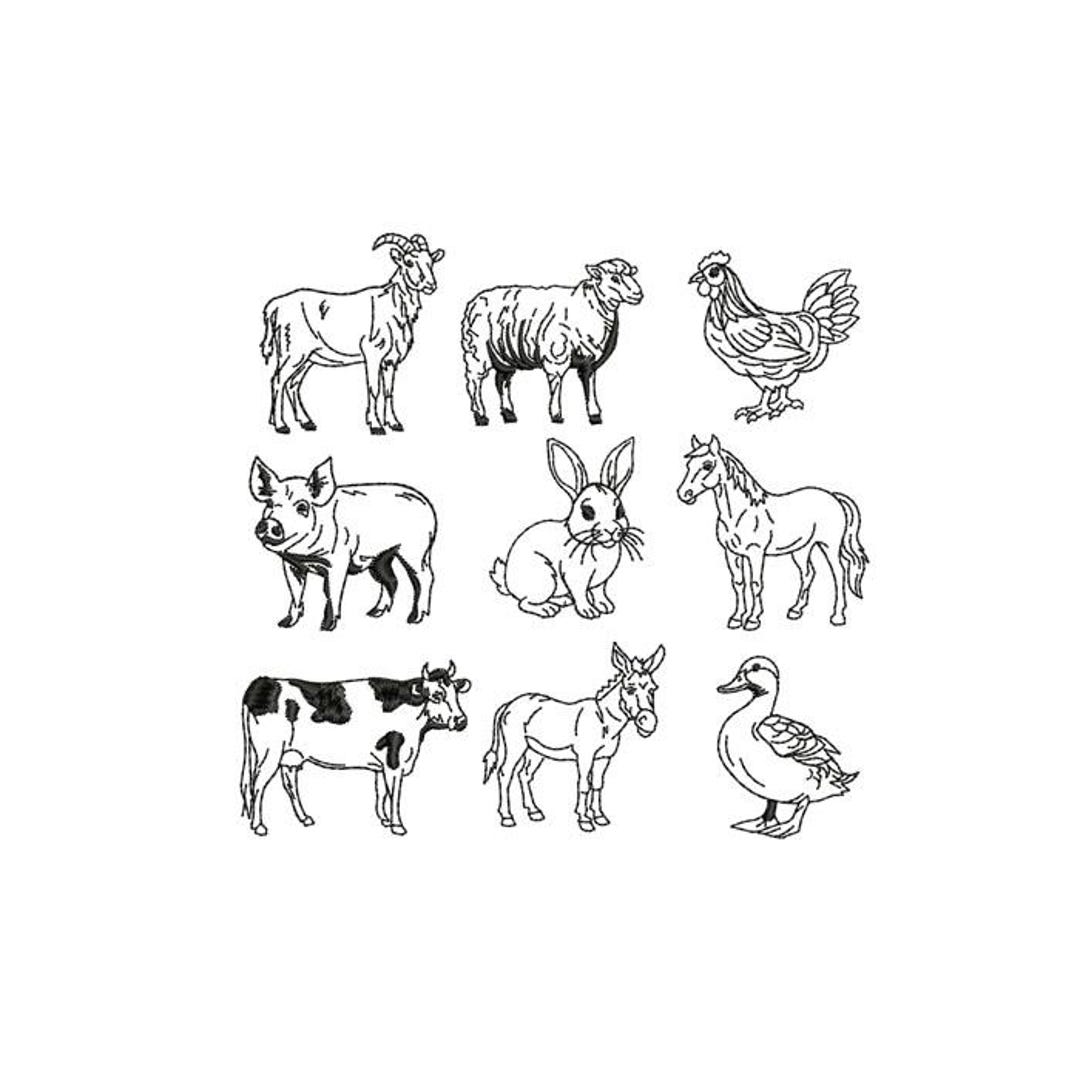 Farm Animal Machine Embroidery Design | 4x4 Hoop (digital Download) - Etsy