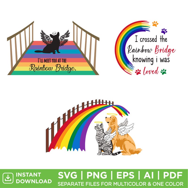 Rainbow Bridge Card - Etsy