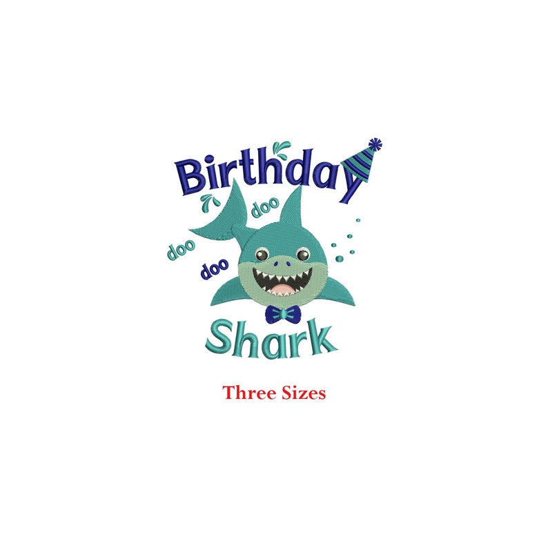 Birthday Shark Doo Doo Machine Embroidery Design / Birthday Shark ...