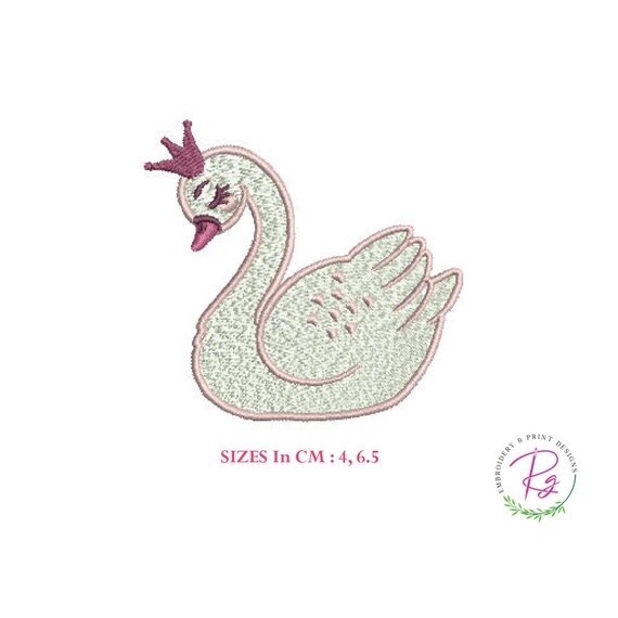 Swan Embroidery Design / Machine Embroidery / Swan Princess / - Etsy