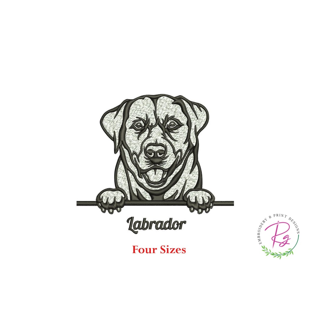 Labrador Retriever Machine Embroidery Design / Black Labrador / Cute ...
