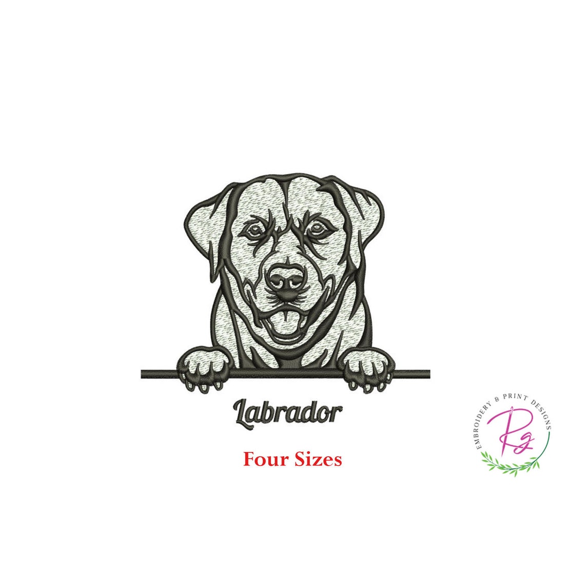Labrador Retriever Machine Embroidery Design / Black Labrador | Etsy