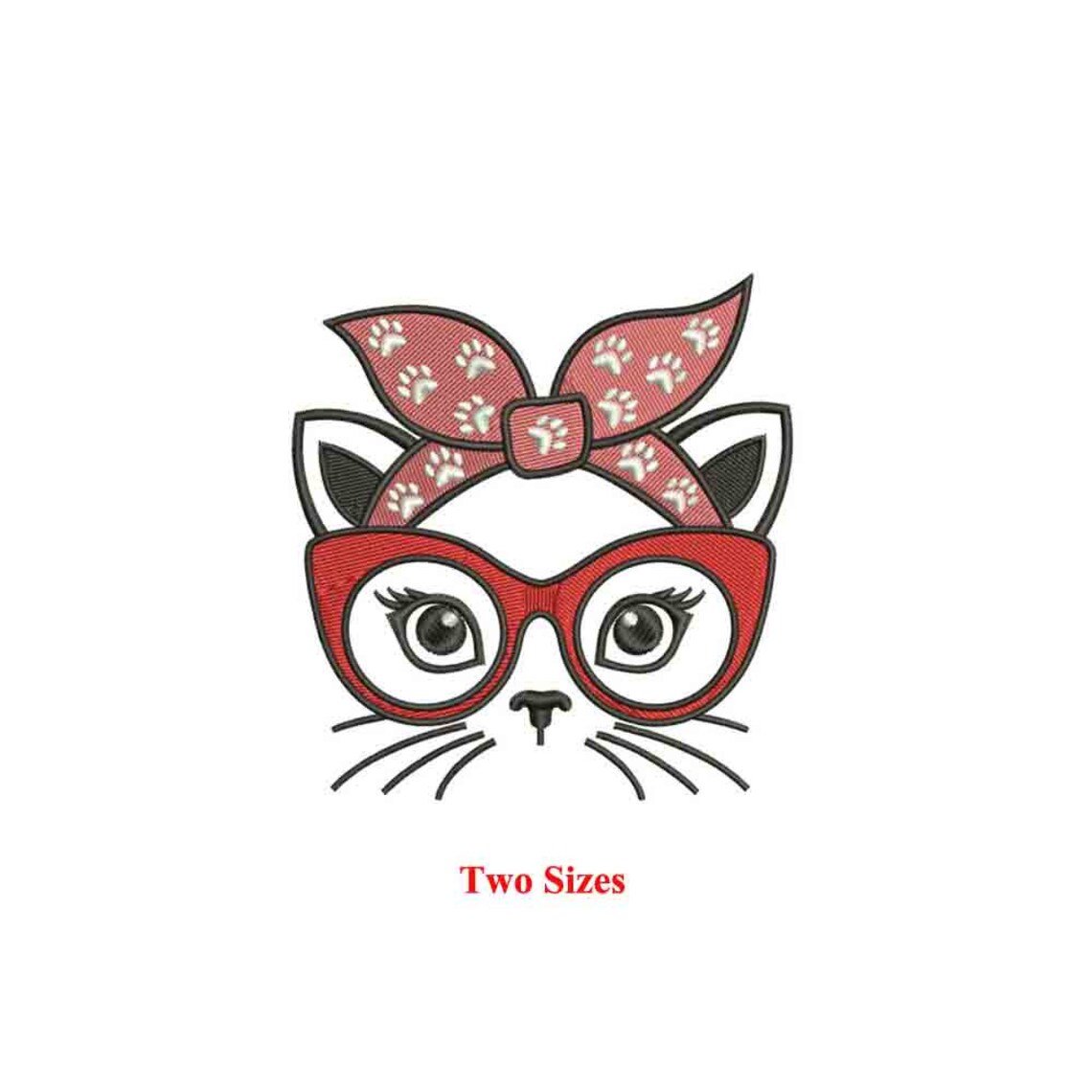 Crazy Cat Face With Bandana Machine Embroidery Design / Pussy - Etsy