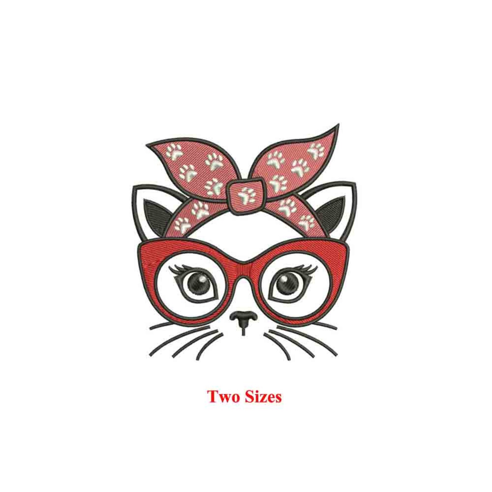 Crazy Cat Face With Bandana Machine Embroidery Design / Pussy - Etsy