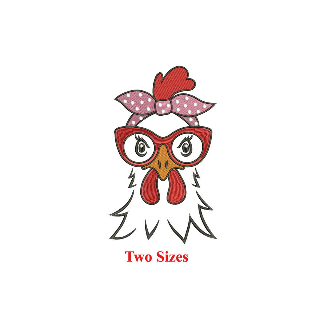 Chicken With Bandana Machine Embroidery Design / Chicken With Bandana ...