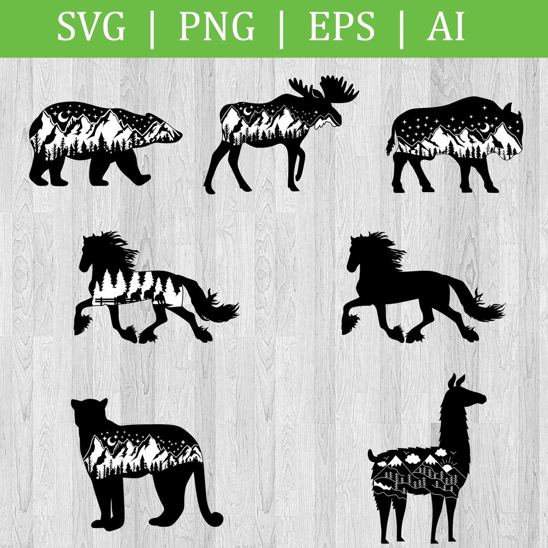 Wilderness Animals SVG Cut File, Circuit Design (digital Download) - Etsy