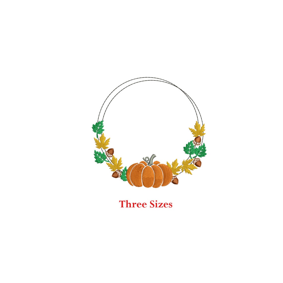Autumn Fall Wreath Machine Embroidery Design /happy Fall / - Etsy