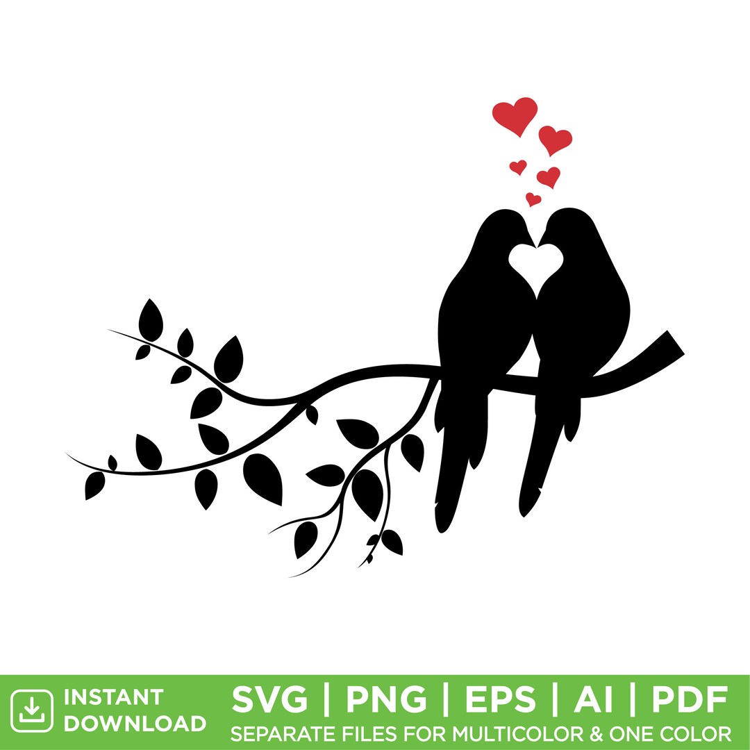 Valentine Love Birds SVG Cut File / Valentine Love / Love Birds ...