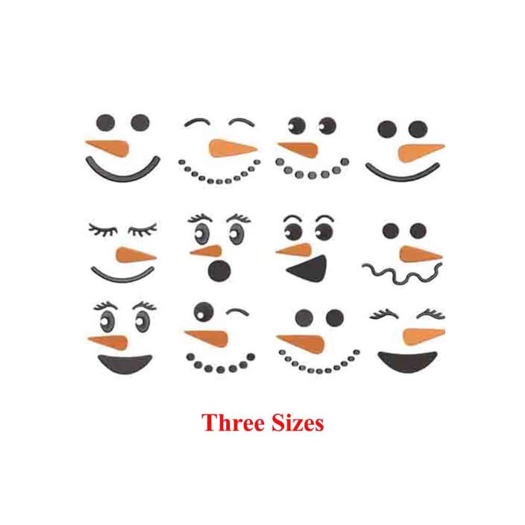 Snow Man Face Machine Embroidery Design / Christmas / Winter Snowman ...