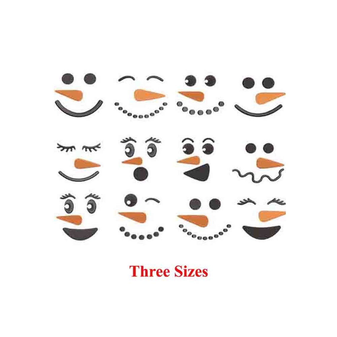 Snowman Face Machine Embroidery Design, Winter Christmas (digital File ...