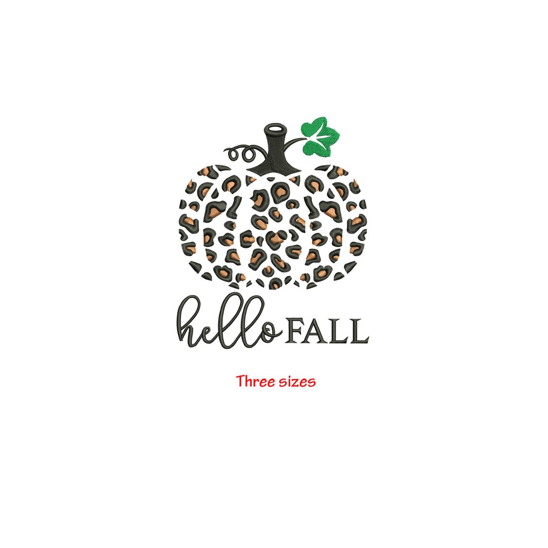 Hello Fall Leopard Pattern Machine Embroidery Design / Leopard Pattern ...