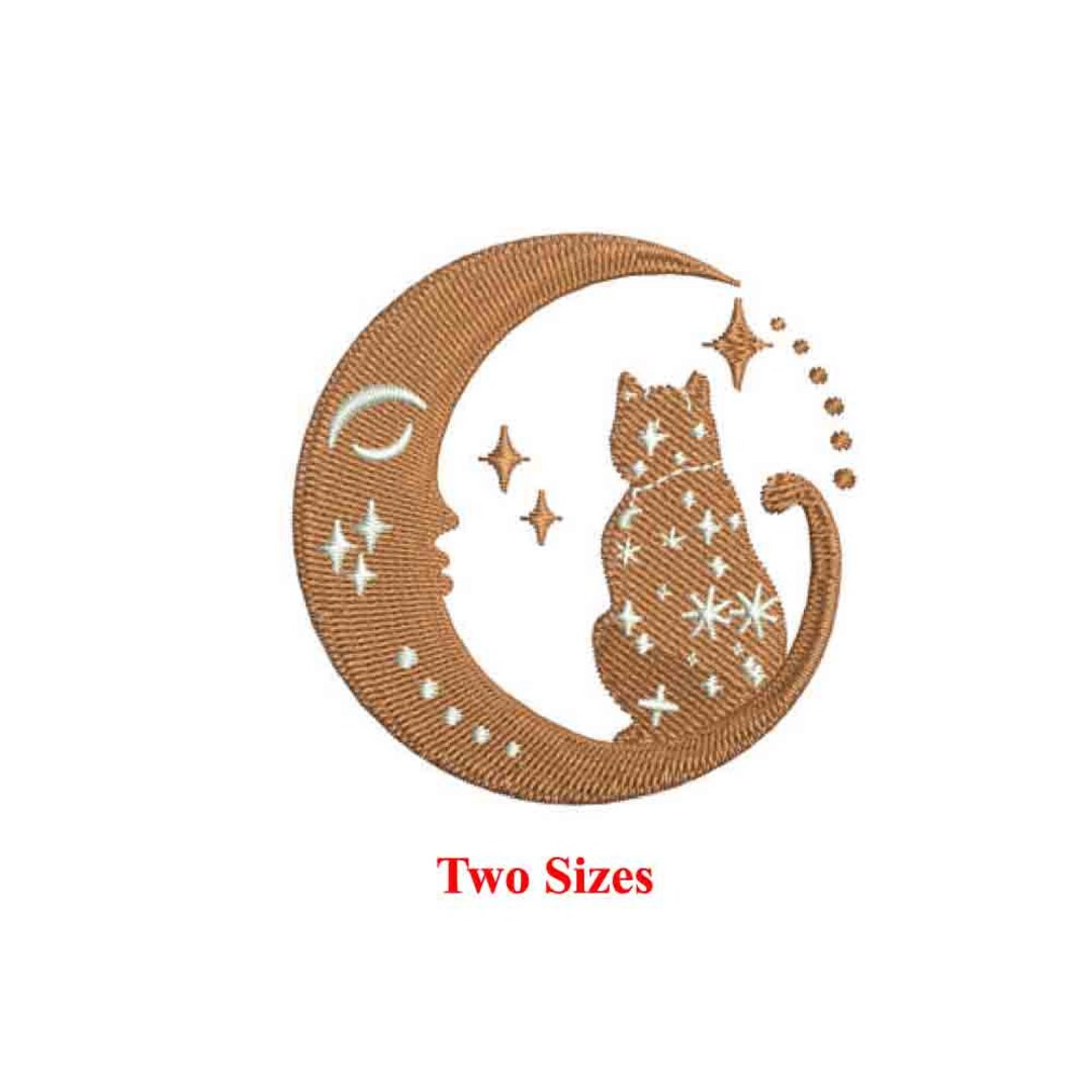 Magical Moon Cat Machine Embroidery Design / Moon Cat / Cat Moon / Moon ...