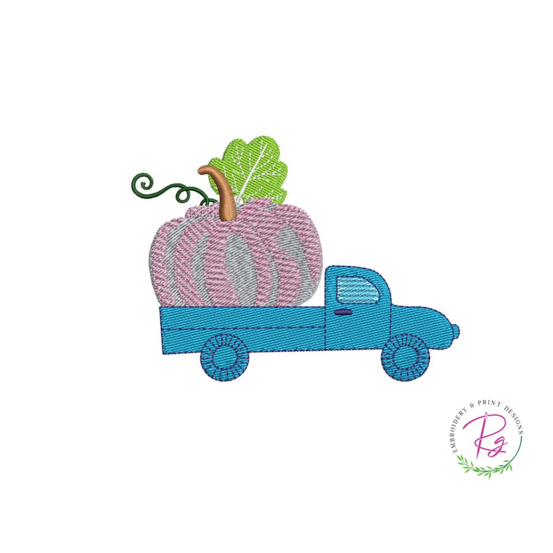 Fall Truck Pumpkin Embroidery Design /machine Embroidery / Halloween ...