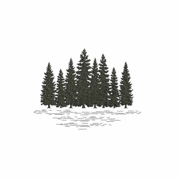 Pine Tree Machine Embroidery Design - Etsy