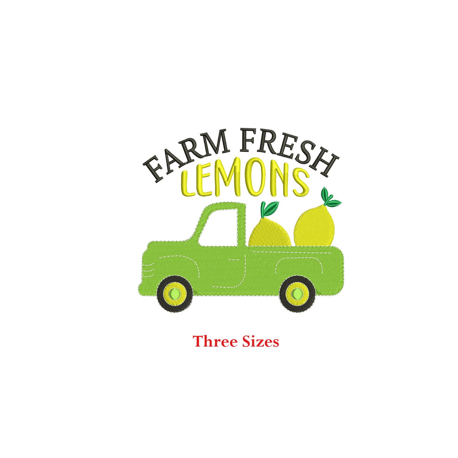 Farm Fresh Lemon Machine Embroidery Design / Lemon Truck / Farm Fresh ...