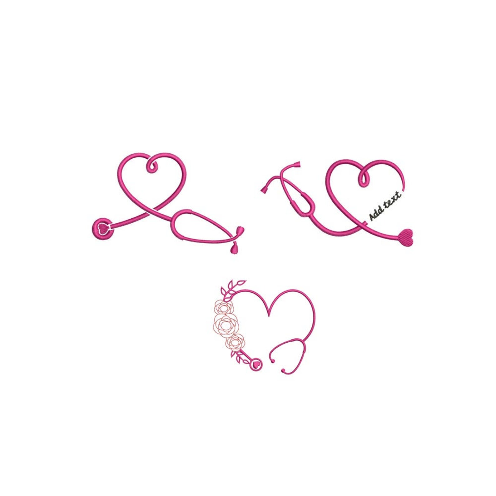 Nurse Love Machine Embroidery Design / Heart Stethoscope / | Etsy