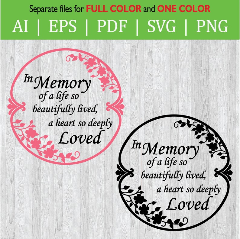 In Memory of Life so Beautifully Lived Remembrance SVG Circuit - Etsy