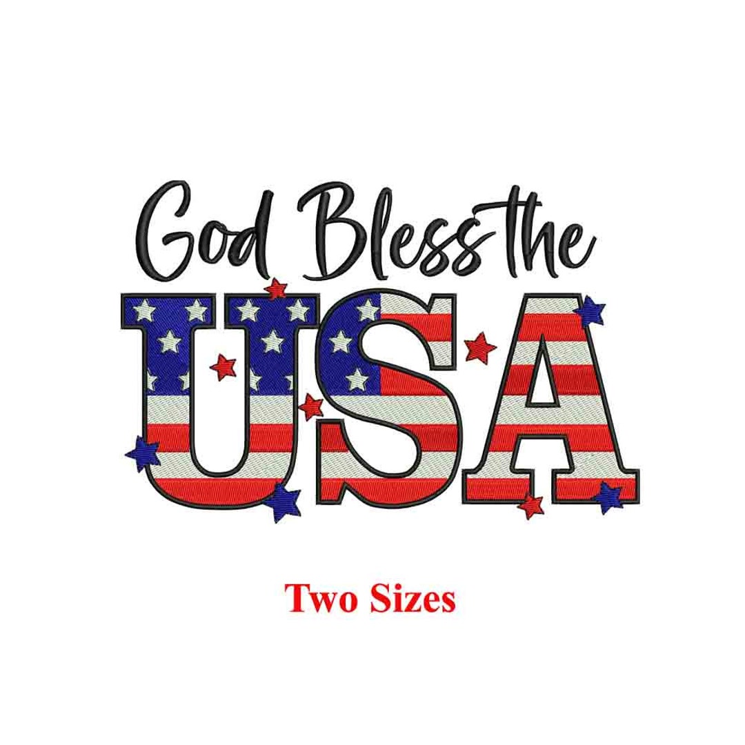 God Bless USA Machine Embroidery Design / July 4th / Patriotic / USA - Etsy
