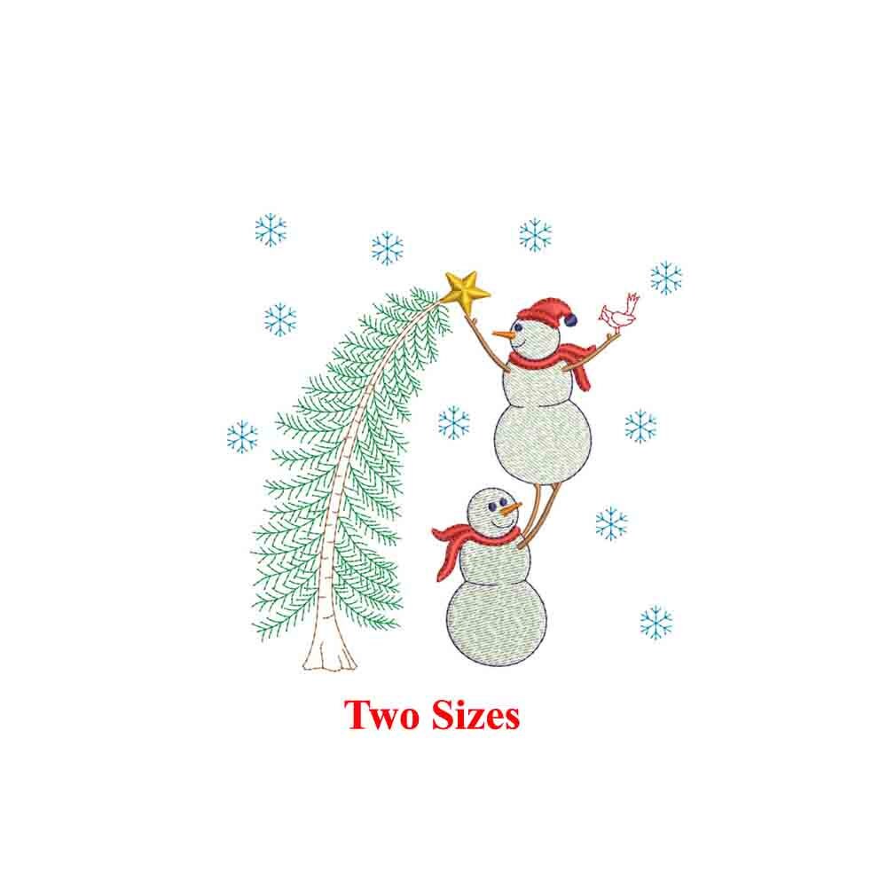 Snowman Christmas Machine Embroidery Design (digital File) - Etsy