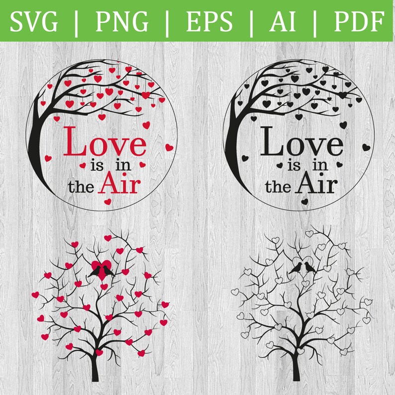 Valentine Tree SVG, Lovebirds Circuit File (digital Download) - Etsy