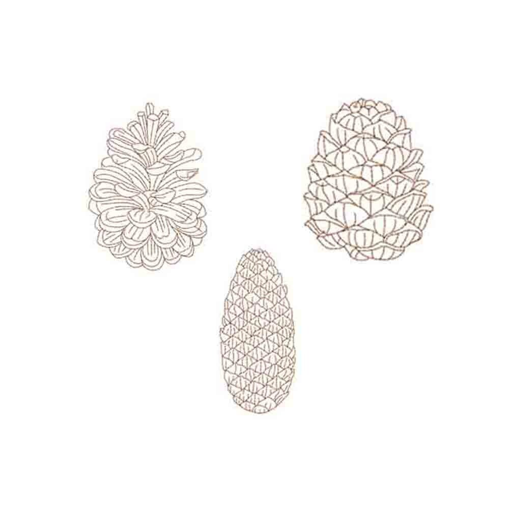 Pine Cone Machine Embroidery Design / Pine Cone / Three - Etsy