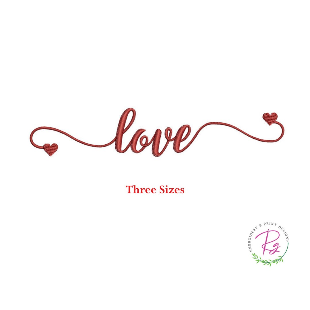 Valentine Love Embroidery Design /machine Embroidery / Love Text ...