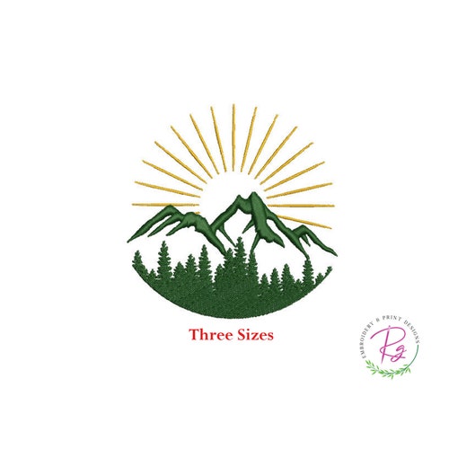 Mountain Outline Machine Embroidery Design | Etsy