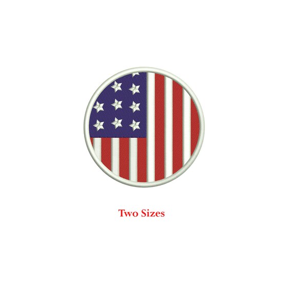 Circle United States of America Flag Machine Embroidery Design | Etsy