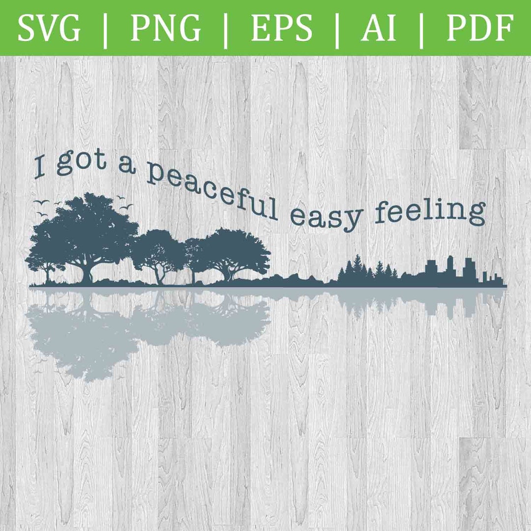 I Got a Peaceful Easy Feeling Tree Violin SVG Circuit File / Violin ...
