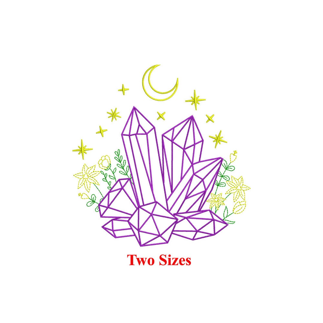 Amethyst Flower Machine Embroidery Design / Crystal Flower / Two Sizes ...