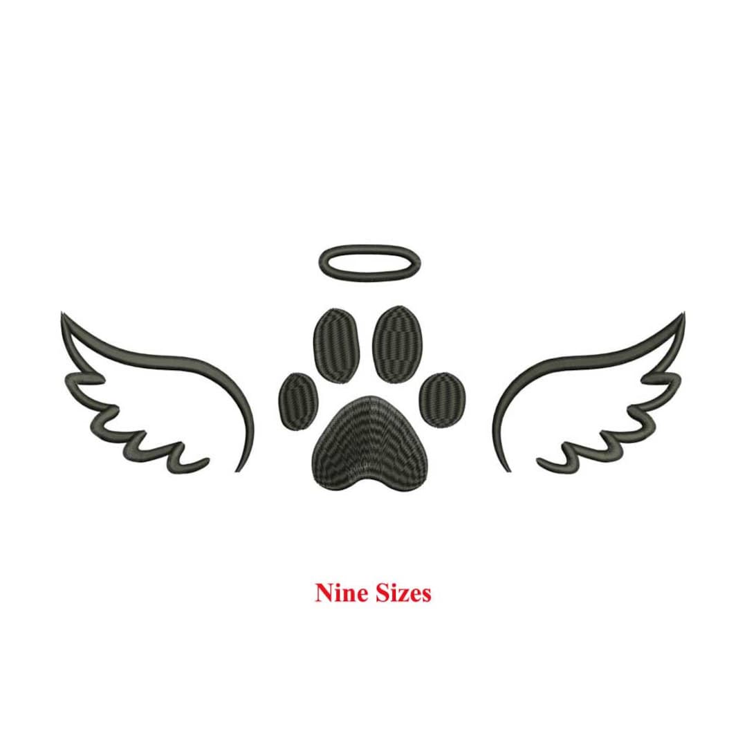 Paw Angel Wings Machine Embroidery / Embroidery Design / Paw Angel 2,3 ...