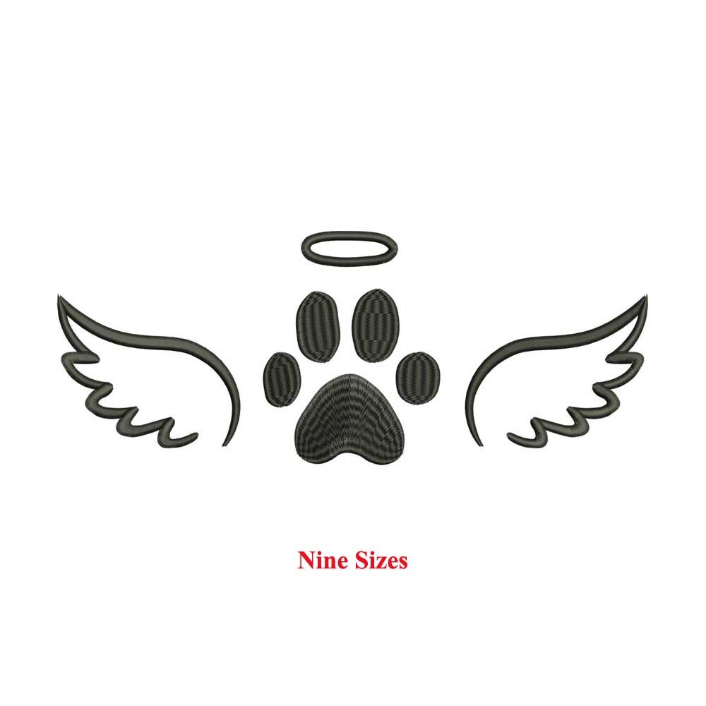 Paw Angel Wings Machine Embroidery / Embroidery Design / Paw Angel 2,3 ...