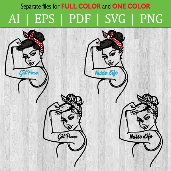 Rosie the Riveter Nurse Svg - Etsy