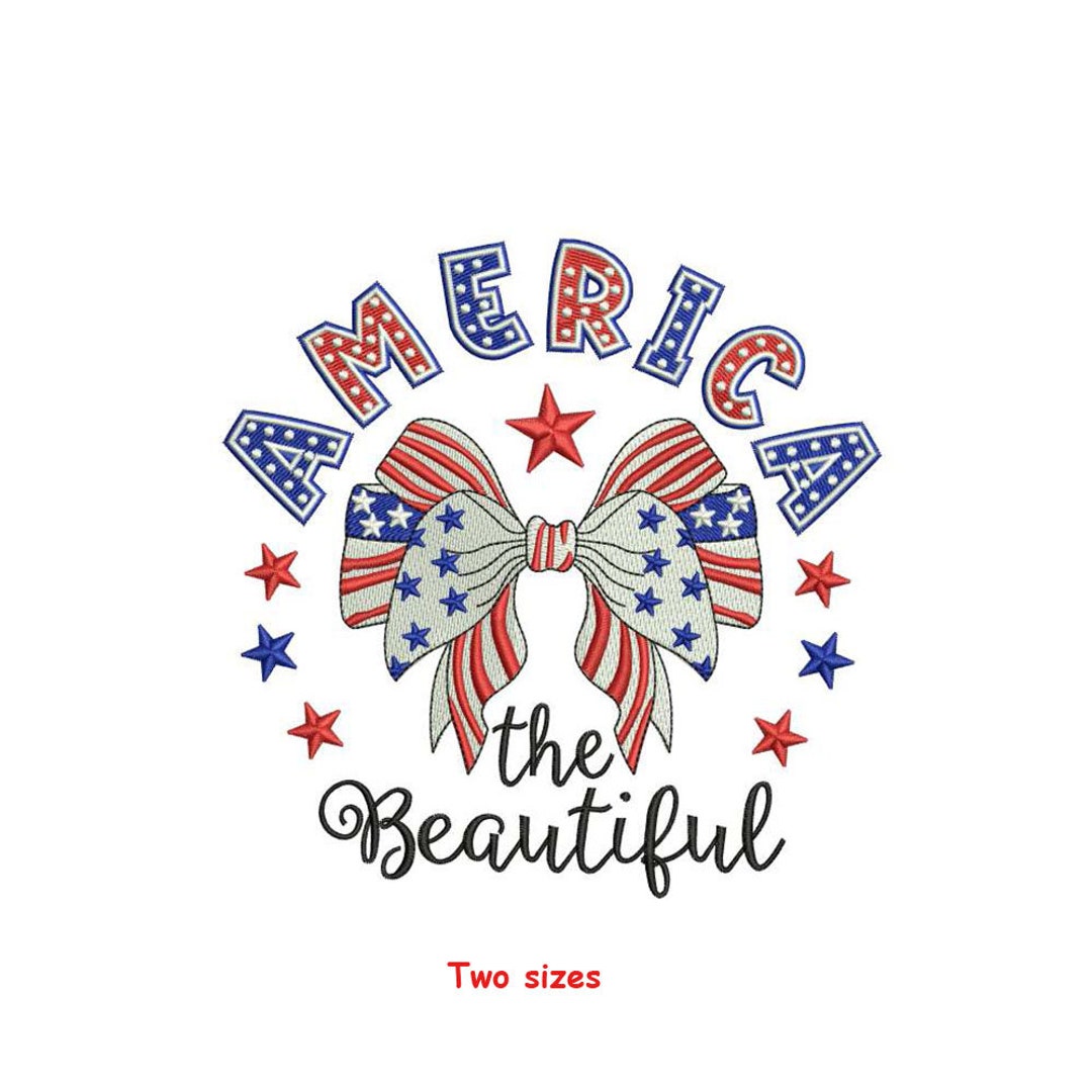 America the Beautiful Patriotic Design Machine Embroidery Design ...