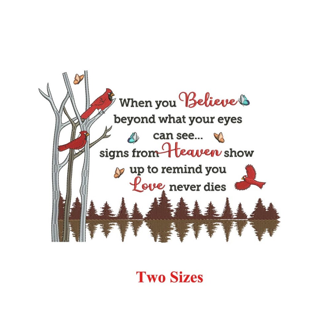 Cardinal Bird Machine Embroidery Design | Heaven & Love | 5x7 8x10 ...