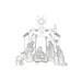 Nativity Scene Machine Embroidery Design | Christmas Holiday (digital ...