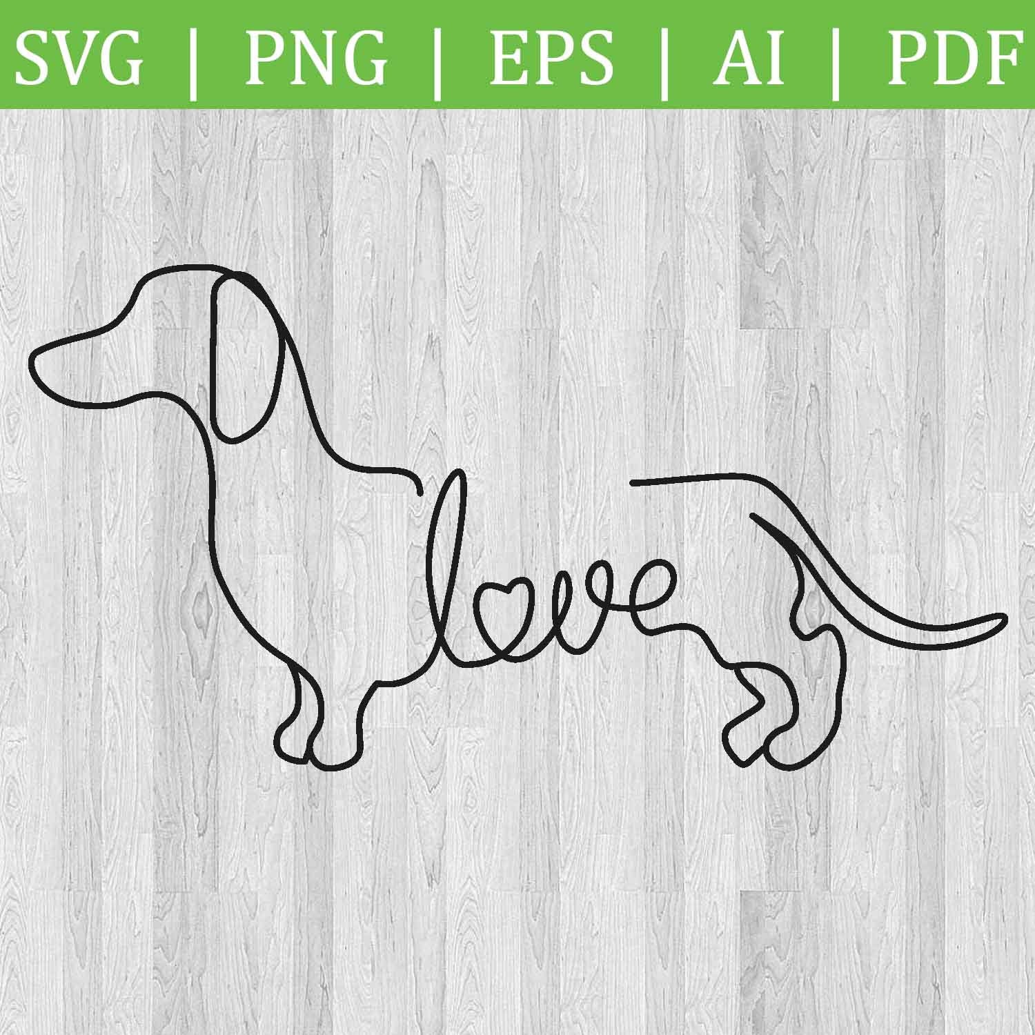 Dachshund Love Line Art SVG, PNG (digital Download) - Etsy