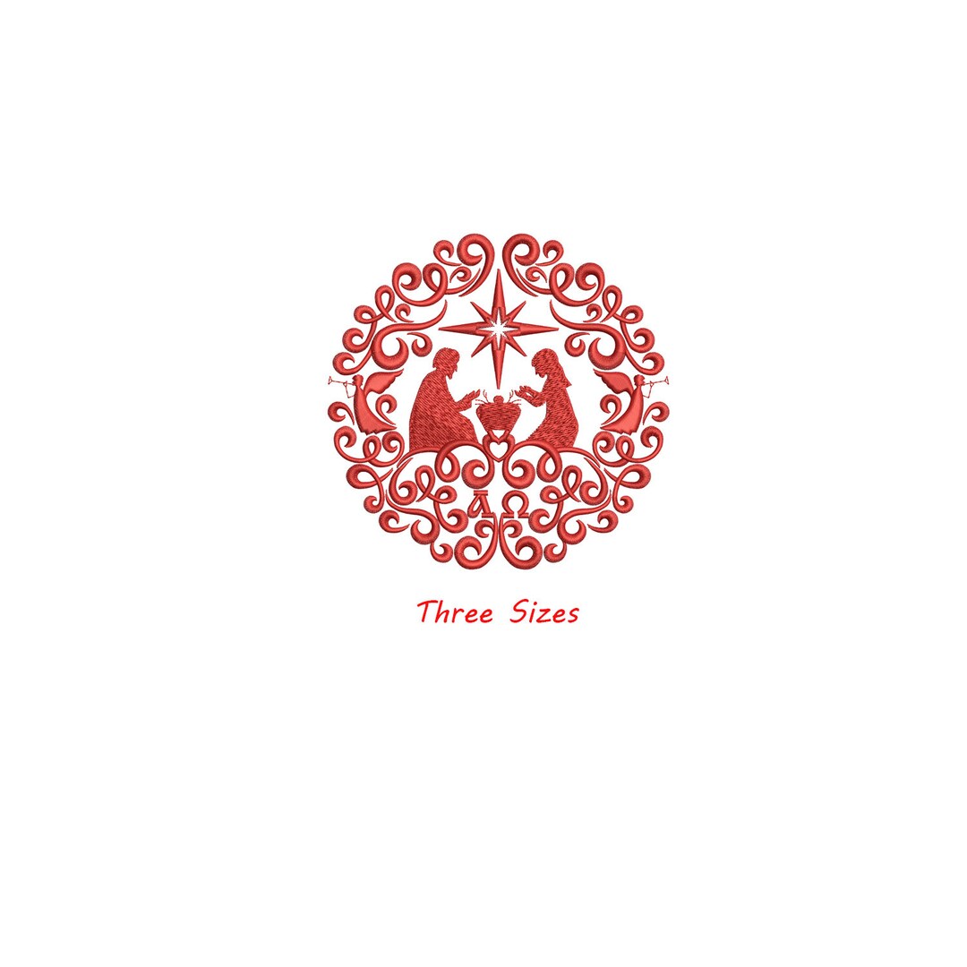 Nativity Christmas Machine Embroidery Design / Nativity Christmas Scene ...